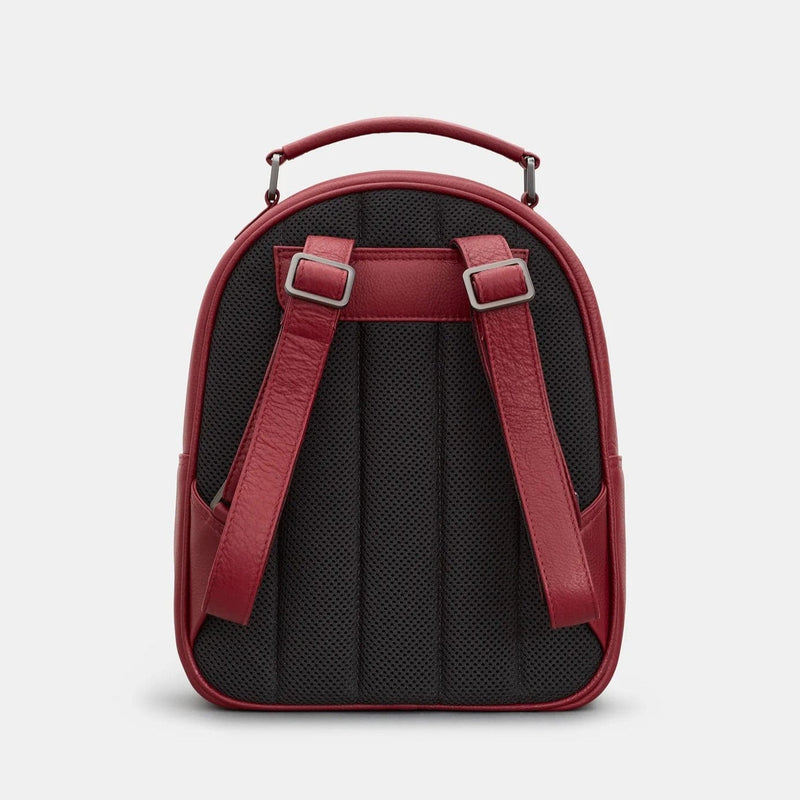 Bookworm Cherry Red Leather Backpack $258.99